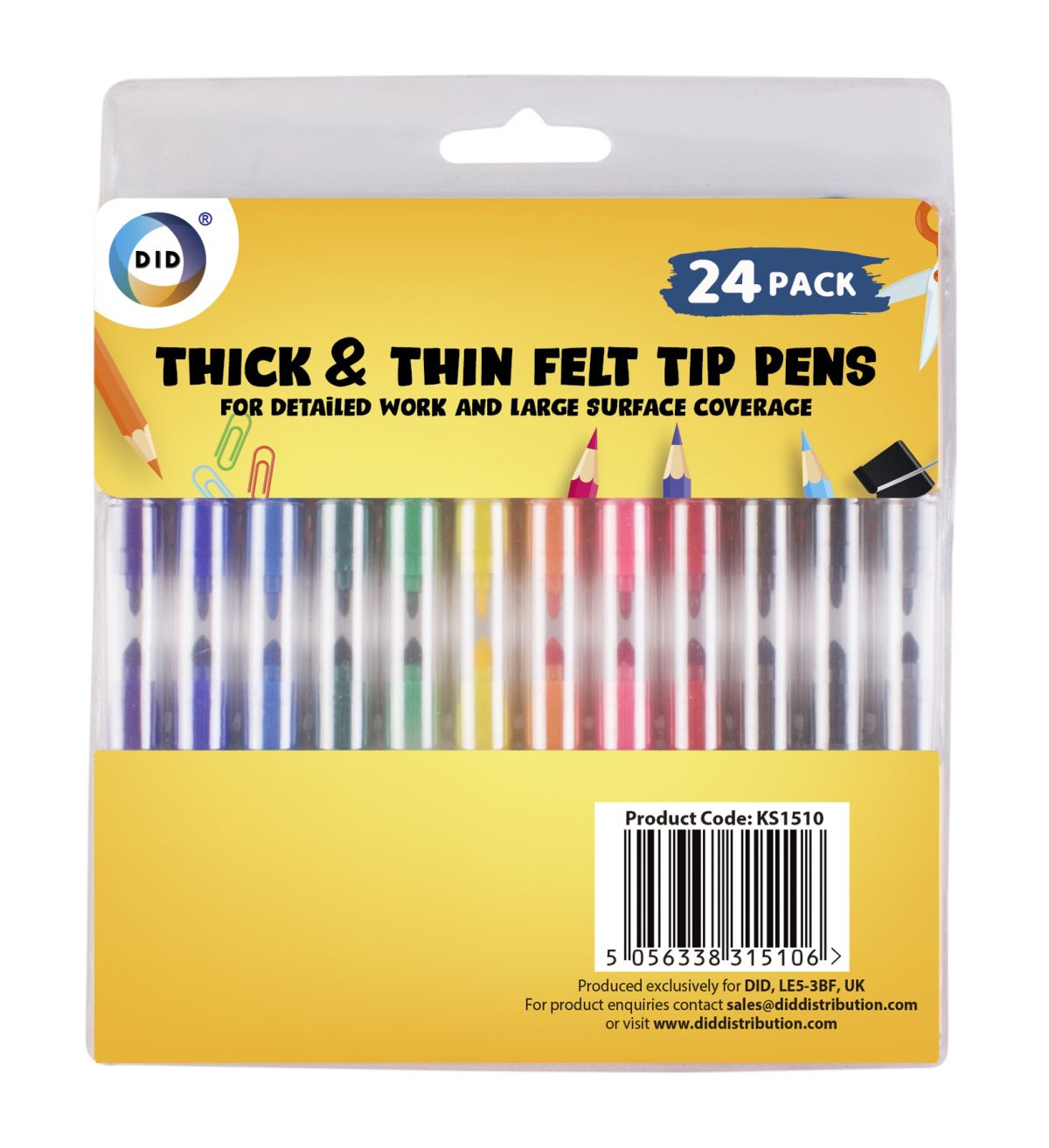 24pc thick & thin felt tip pens – DID Distribution